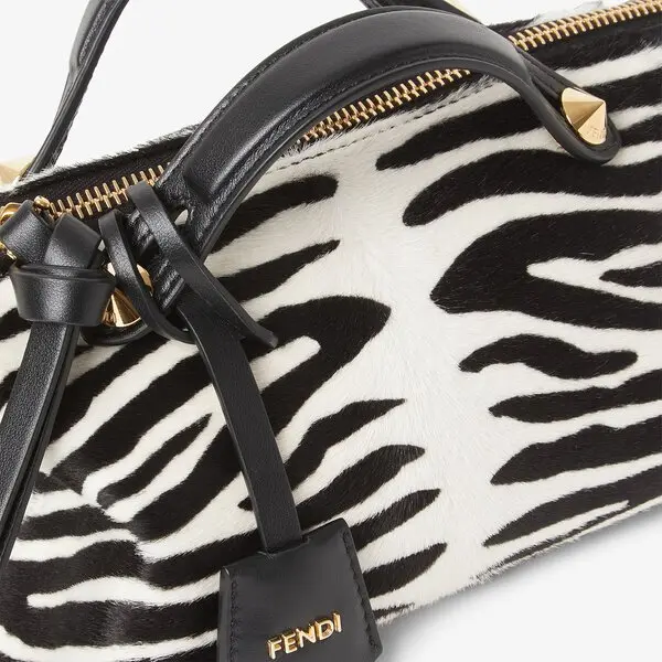 Fendi By The Way Soft Mini Tiger-print Cavallino Leather Bag - [black]